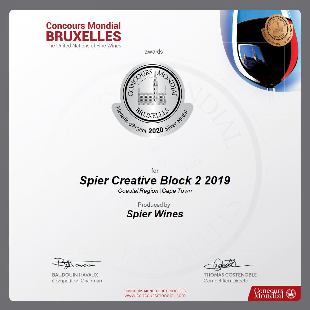 Spier Creative Block 2 2019 • Concours Mondial de Bruxelles