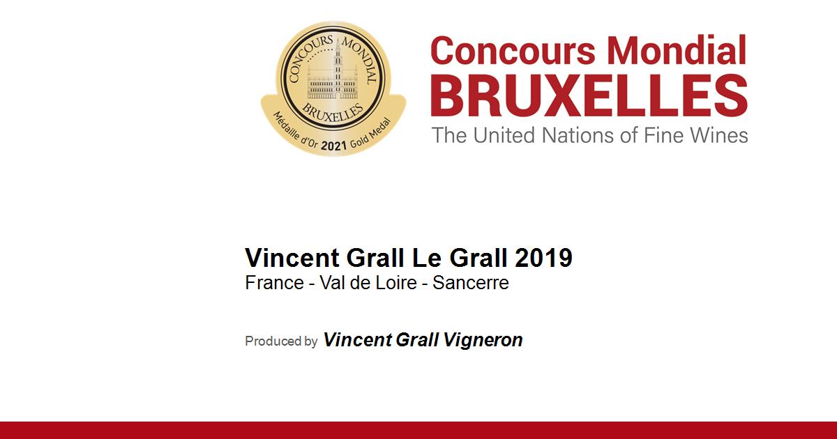 Vincent Grall Le Grall 2019 • Concours Mondial de Bruxelles