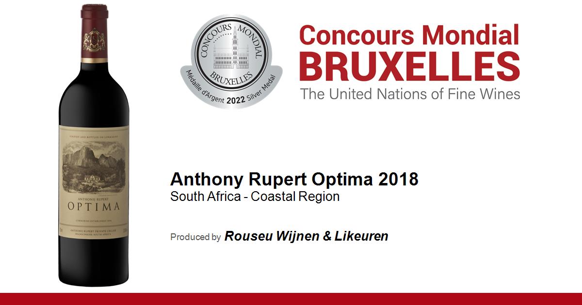 Anthony Rupert Optima 2018 • Concours Mondial de Bruxelles