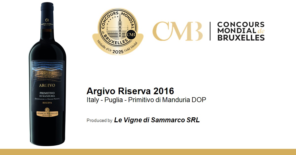 Argivo Riserva 2016 • Concours Mondial de Bruxelles