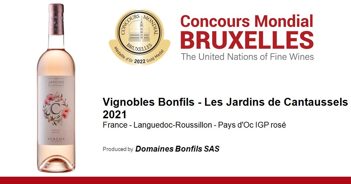 Vignobles Bonfils - Les Jardins de Cantaussels 2021 • Concours Mondial ...