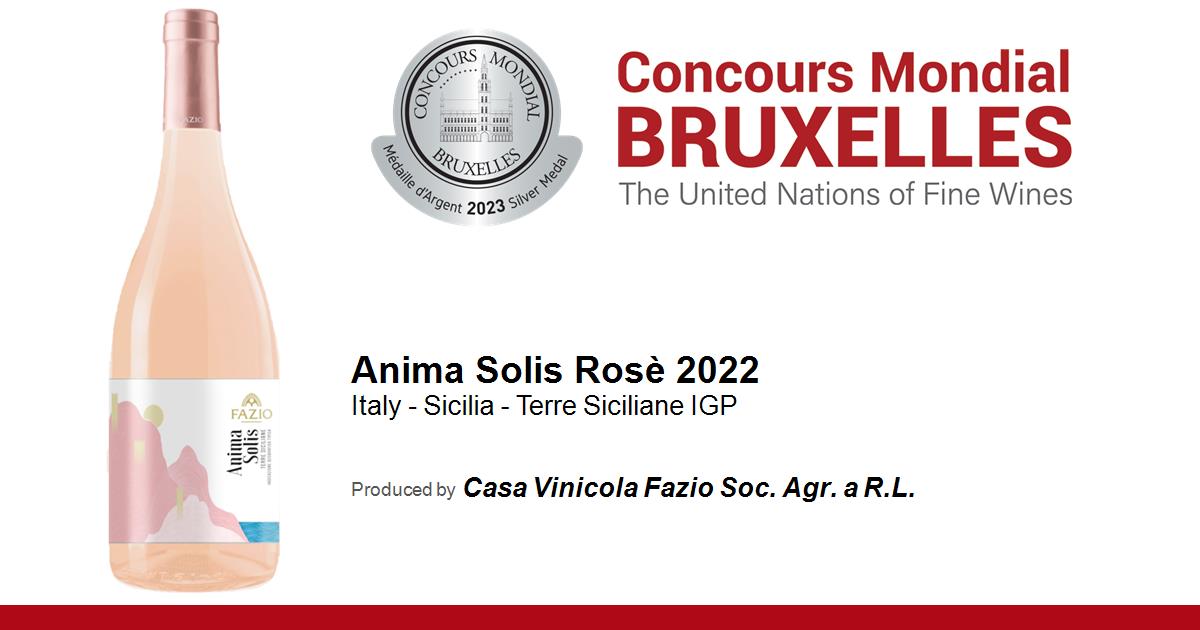 Anima Solis Rosè 2022 • Concours Mondial de Bruxelles