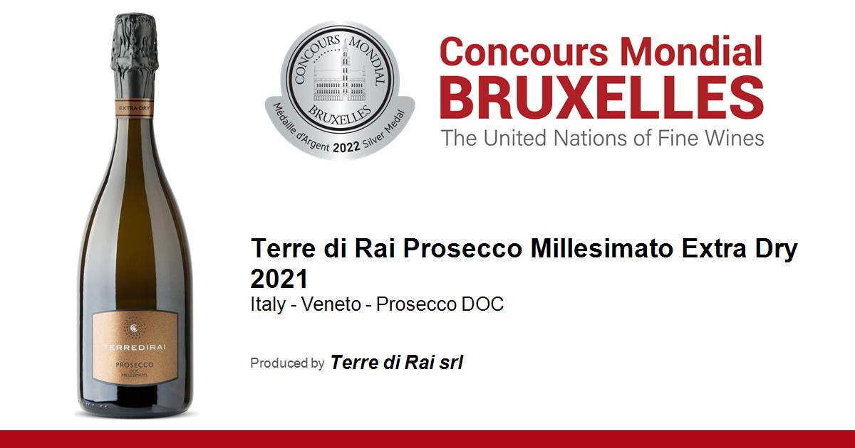Terre di Rai Prosecco Millesimato Extra Dry 2021 • Concours Mondial de ...