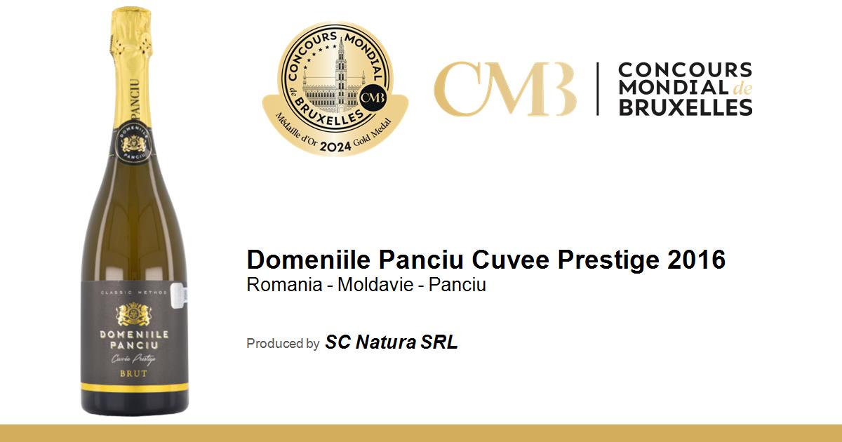 Domeniile Panciu Cuvee Prestige 2016 • Concours Mondial de Bruxelles